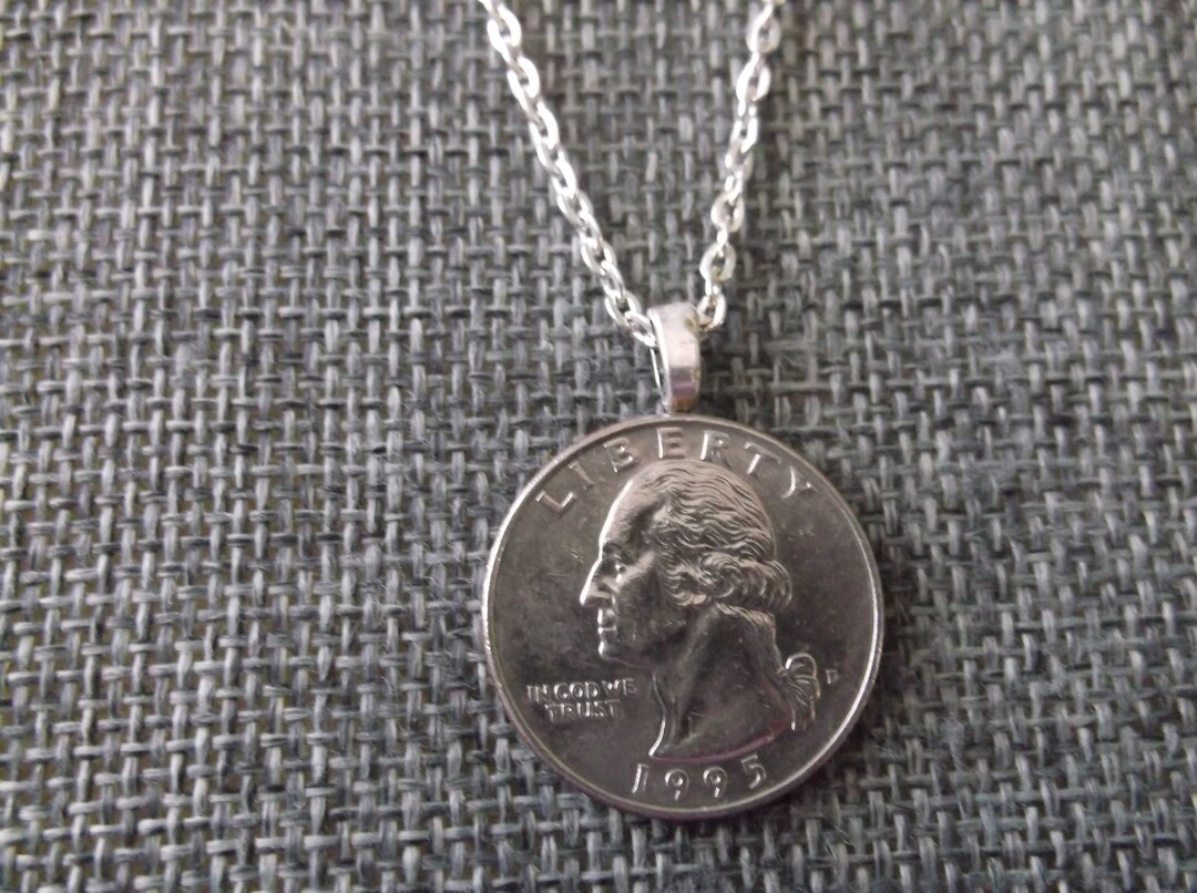 United States Quarter Coin Necklace 1995 US Coin State Quarter Pendant ...