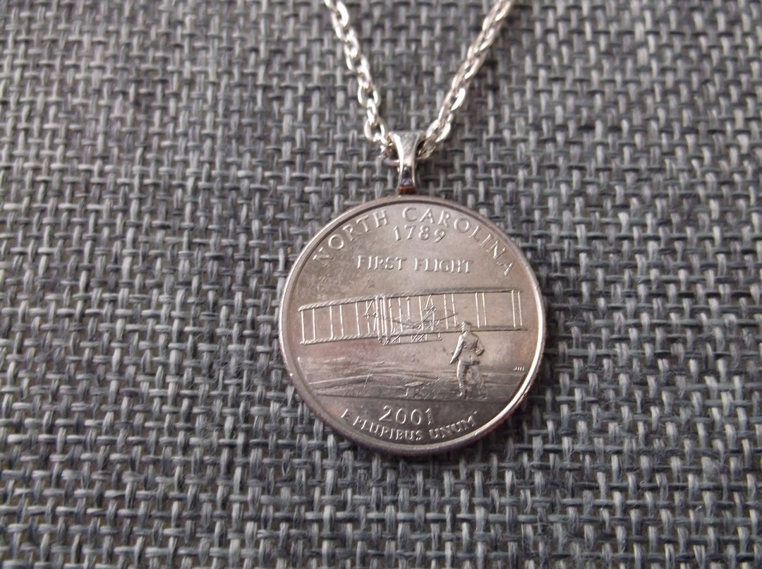 North Carolina United States Quarter Coin Necklace North Carolina State ...