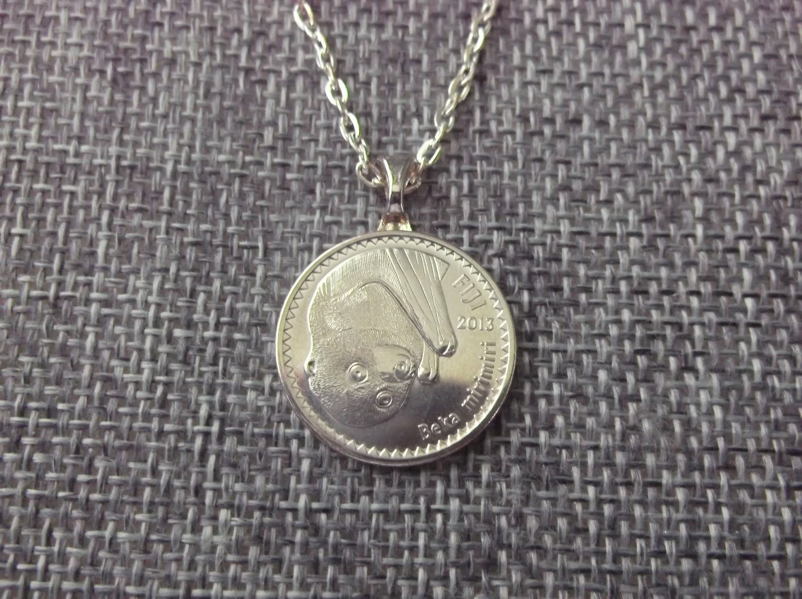 Fiji Animal Series Monkey Face Bat Coin Necklace -2013 Fiji Coin ...