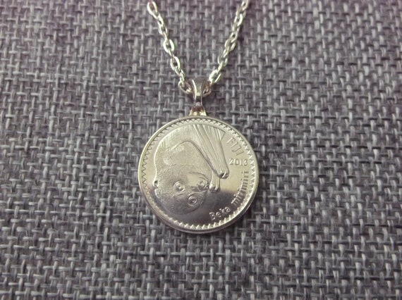Fiji Animal Series Monkey Face Bat Coin Necklace 2013 Fiji | Etsy