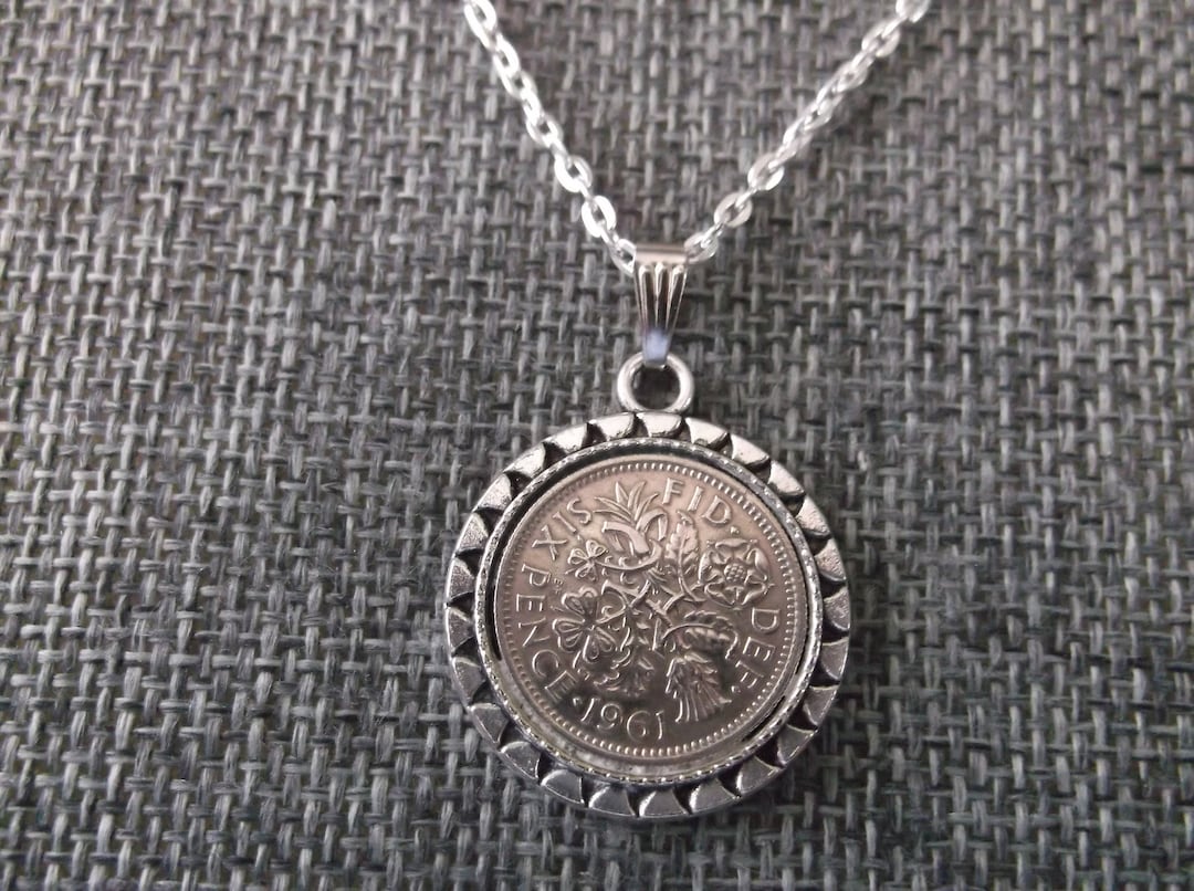 British Sixpence Coin Necklace British Six Pence Coin Pendant in ...