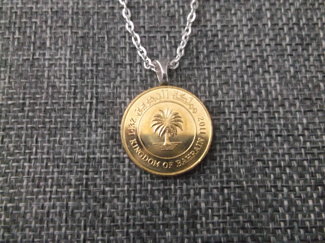 Bahrain Palm Tree Gold Colored Coin Necklace - 2011 Uncirculated ...