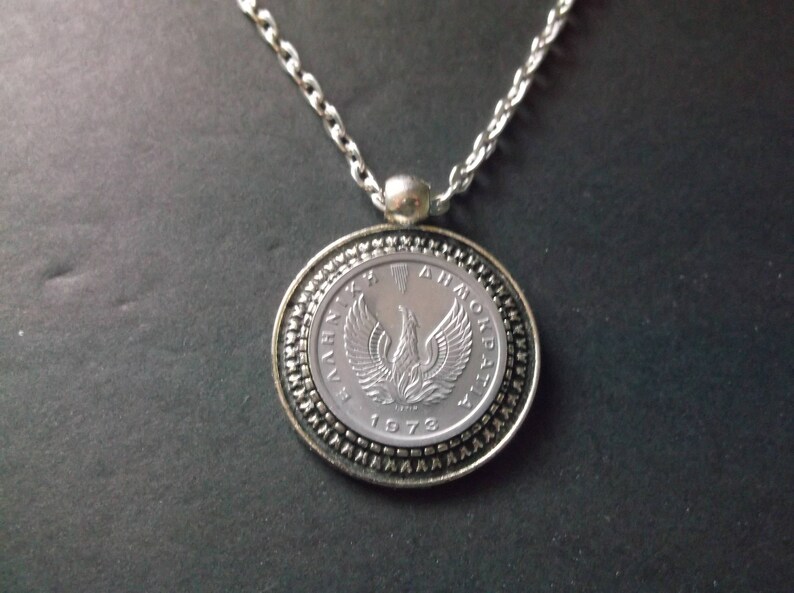 Greece 10 Aenta Coin Necklace Greece with Eagle Coin Pendant | Etsy
