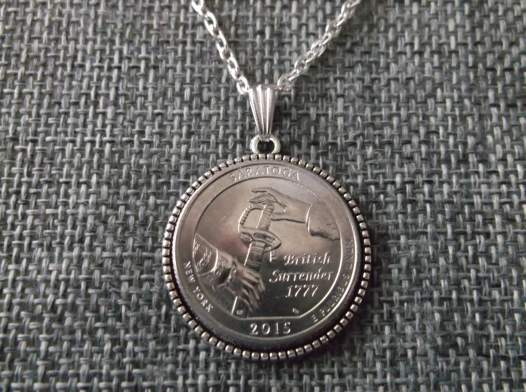 New York Saratoga United States Quarter Coin Necklace - New York US ...