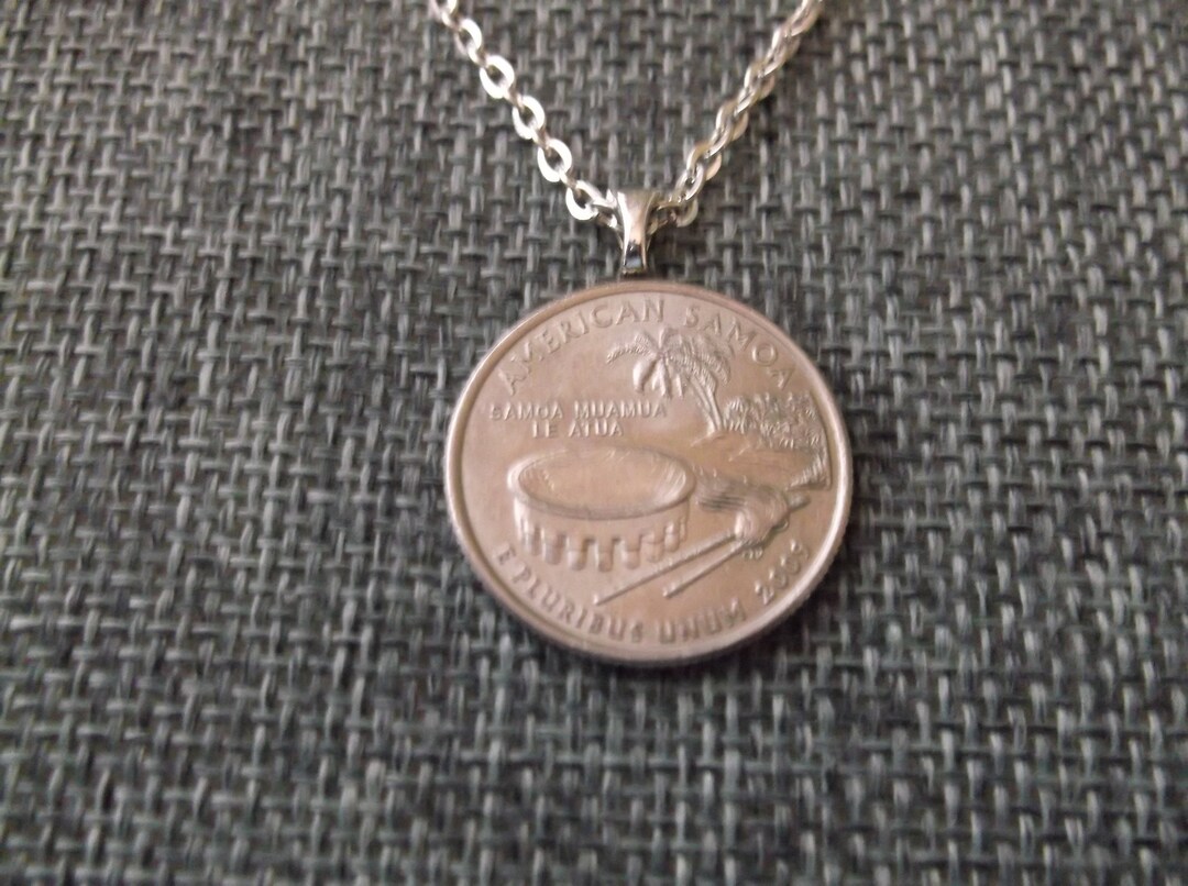 American Samoa United States Quarter Coin Necklace -american Samoa ...