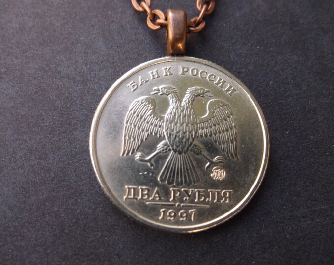 Russie argent Bahk Poccnn pièce collier pendentif pièce de Bird 2 Piece ...