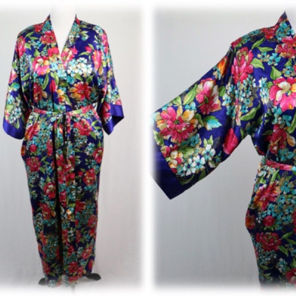 Floral Satin Robe - Etsy