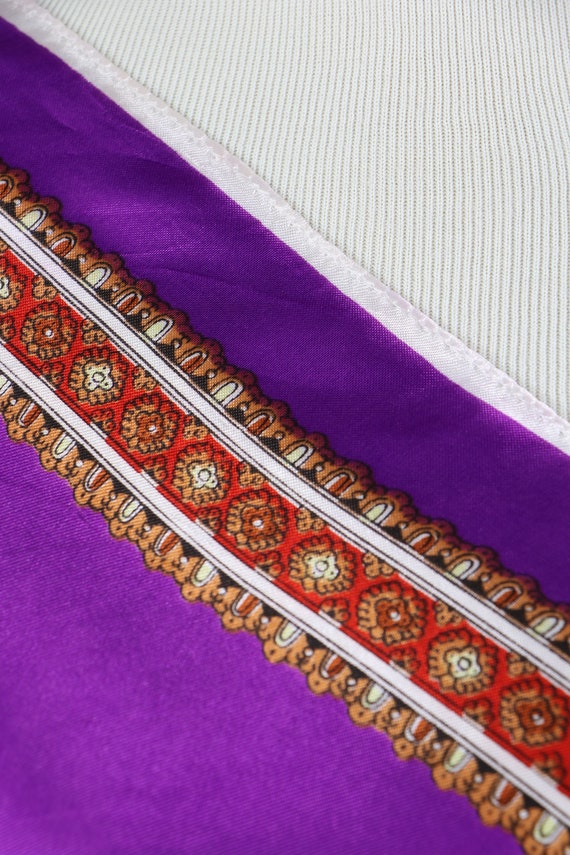 Vintage Scarf Acetate Satin Elaborate Print Purple Sq… - Gem