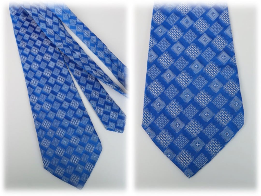 Vintage 1950s Necktie Bright Blue Wide Tie - Etsy