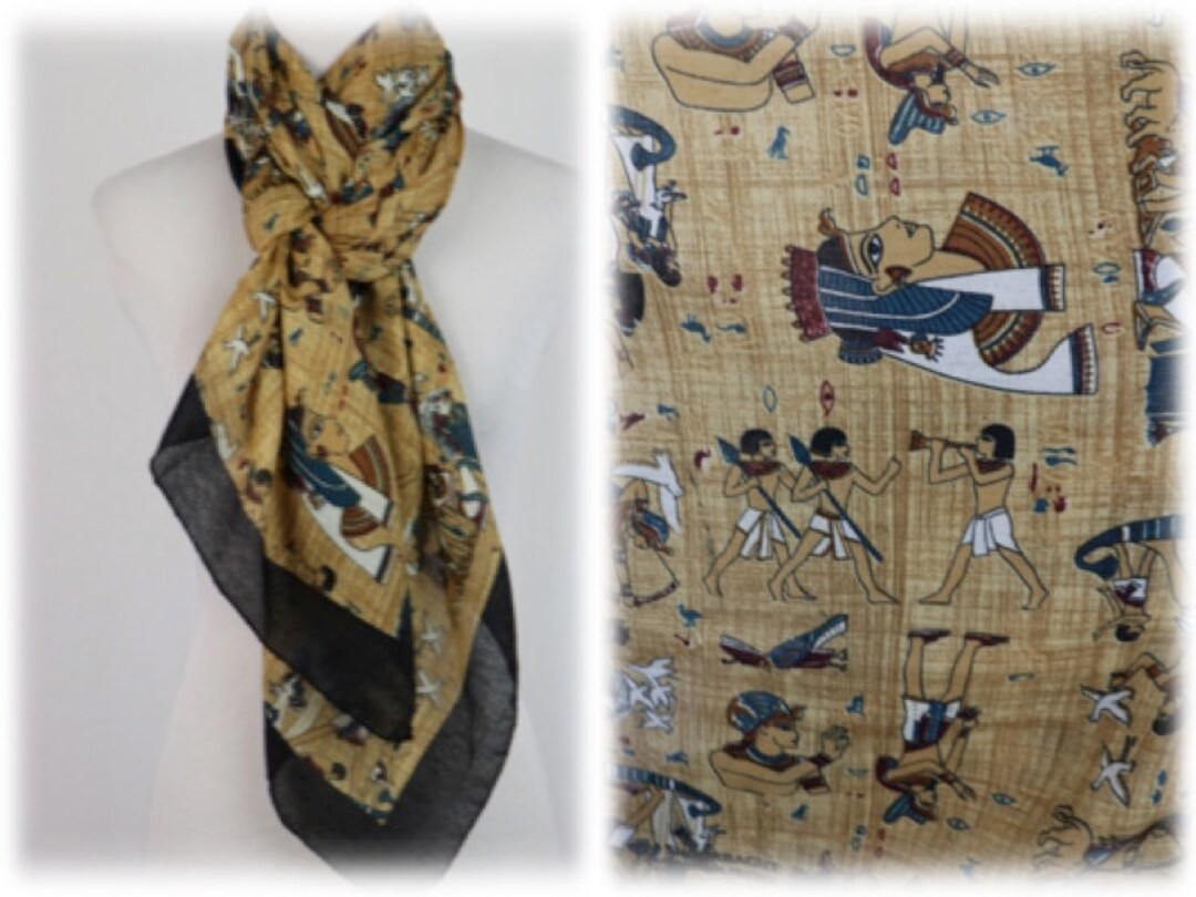 Vintage Scarf Ancient Egyptian Huge Oblong Scarf - Etsy