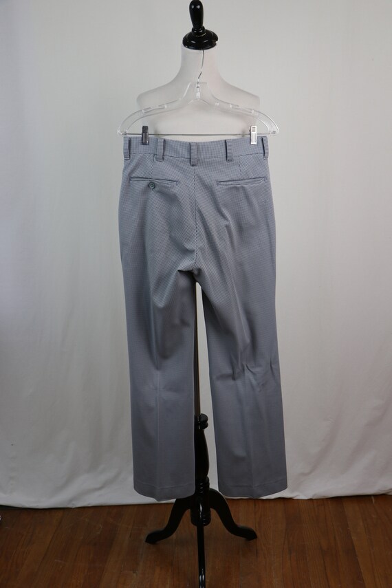 Vintage 1980s Pants Farah Blue Mini Checked Polyester… - Gem