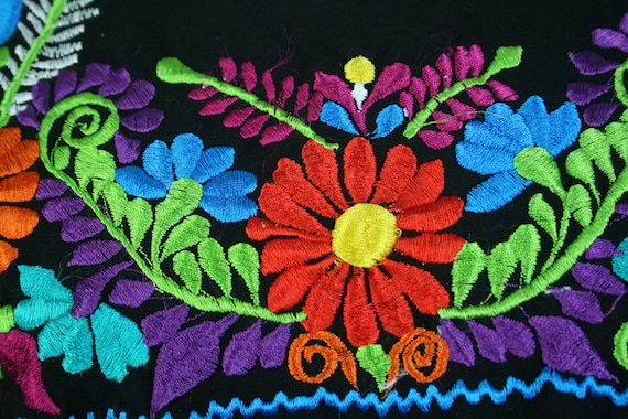 Mexican Dress Embroidered Mu Mu Dress - Gem