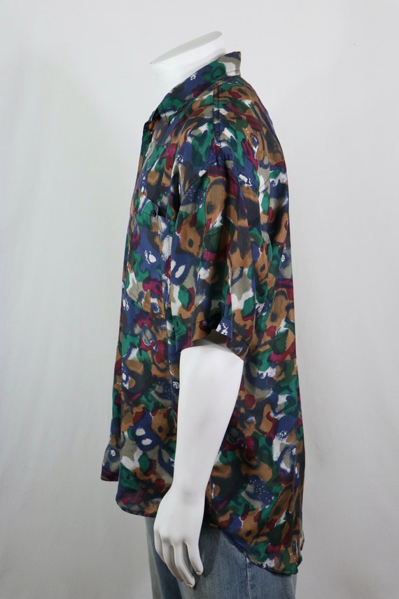 Vintage Shirt Silk Button Down Protest Shirt XL - Gem