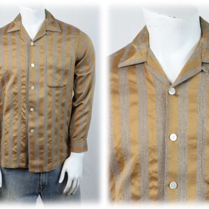 Vintage 1950s Shirt Silk and Cotton Battelstein's Houston Shirt Medium ...