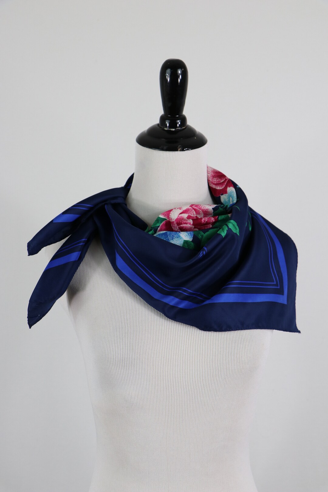 Vintage Scarf Rose Bouquet Square Elorian Original Scarf - Etsy
