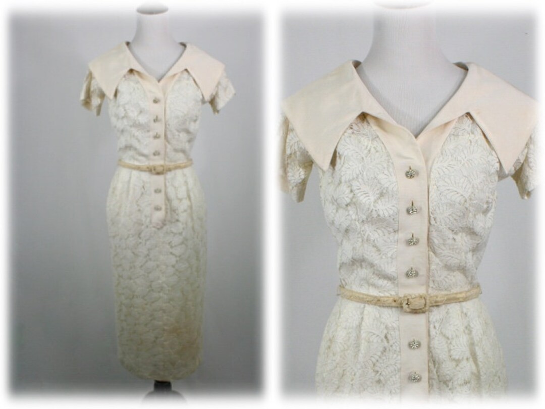 Vintage 1950s Dress Nathan Strong Lace Wiggle Dress XS - Etsy