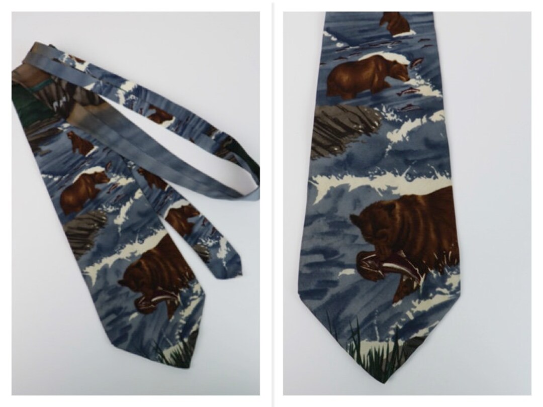 Vintage Necktie Grizzly Bears World Wildlife Fund Silk Tie - Etsy