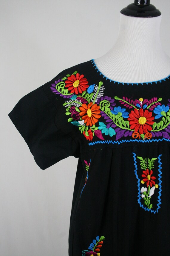 Mexican Dress Embroidered Mu Mu Dress - Gem