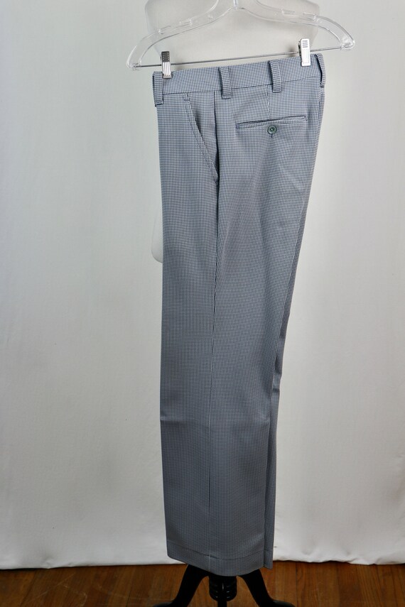 Vintage 1980s Pants Farah Blue Mini Checked Polyester… - Gem
