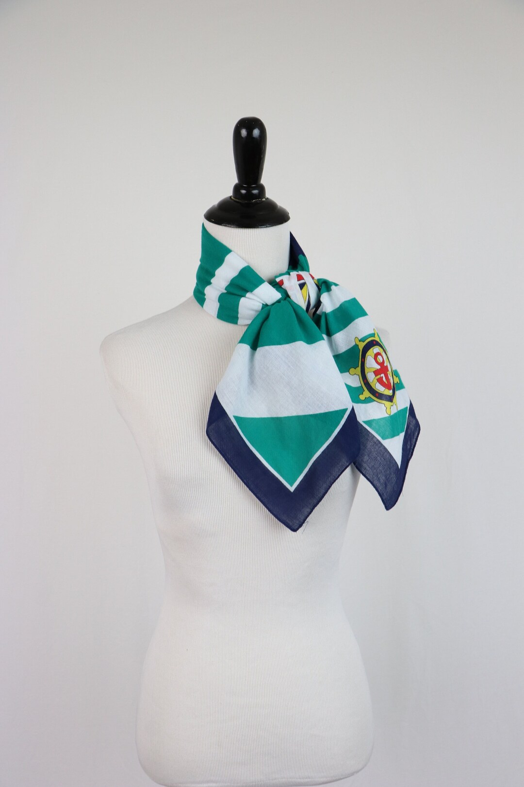 Vintage Scarf Sailboat Large Square Cotton Scarf - Etsy