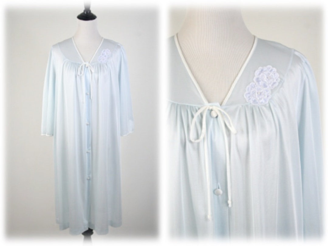 Vintage Robe Button Front Nylon Lorraine Robe Medium - Etsy