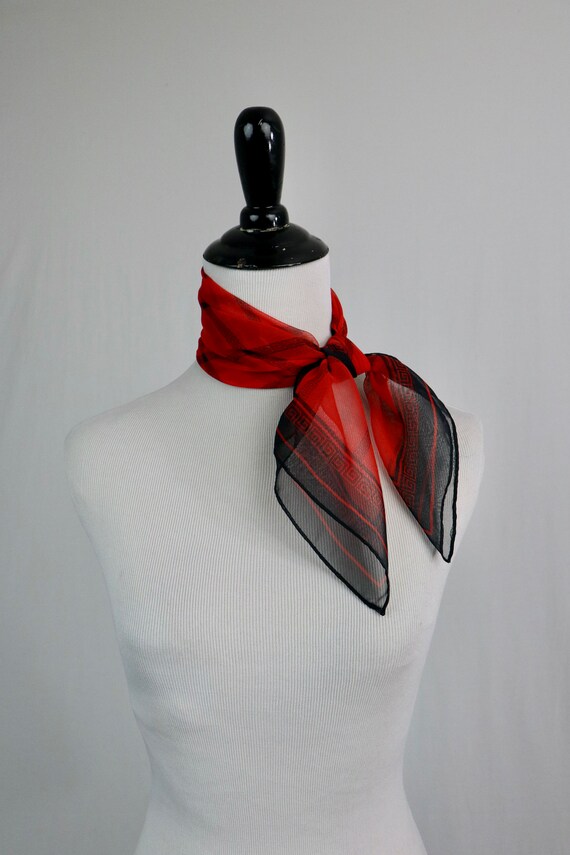 Vintage square scarf. Red. Paint pallets. Artists sca… - Gem