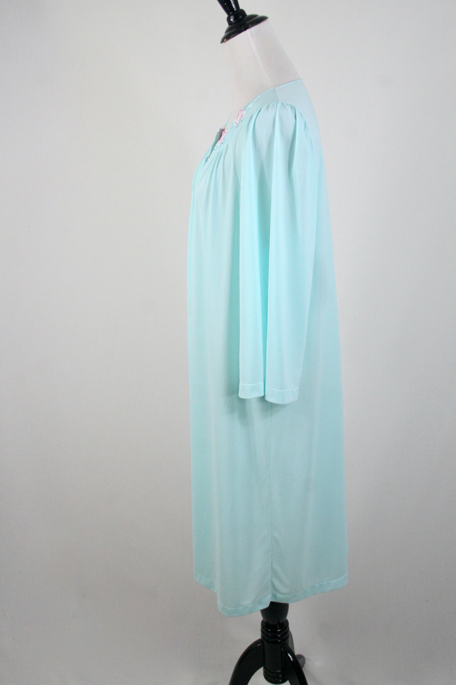 Vintage Robe Turquoise Nylon Shadowline Button Front Robe - Etsy
