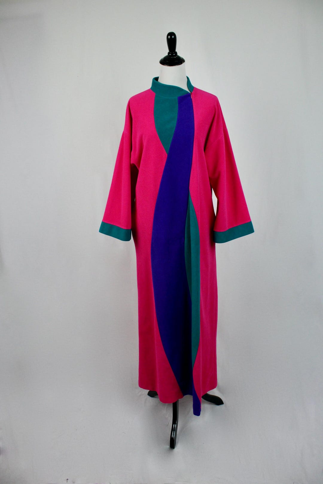 Vintage 1990s Robe Hot Pink Velour Vanity Fair Long Robe Small - Etsy