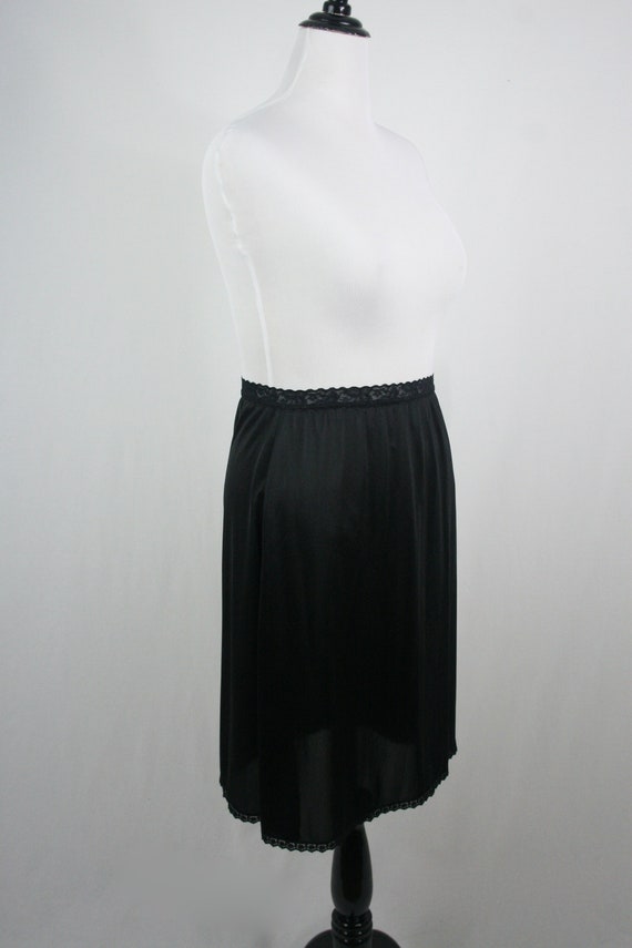 Vintage Slip Black Nylon Half Slip - Gem