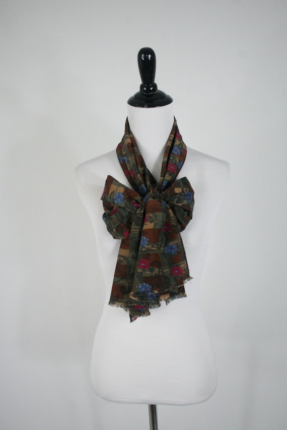Vintage silk scarf dark - Gem