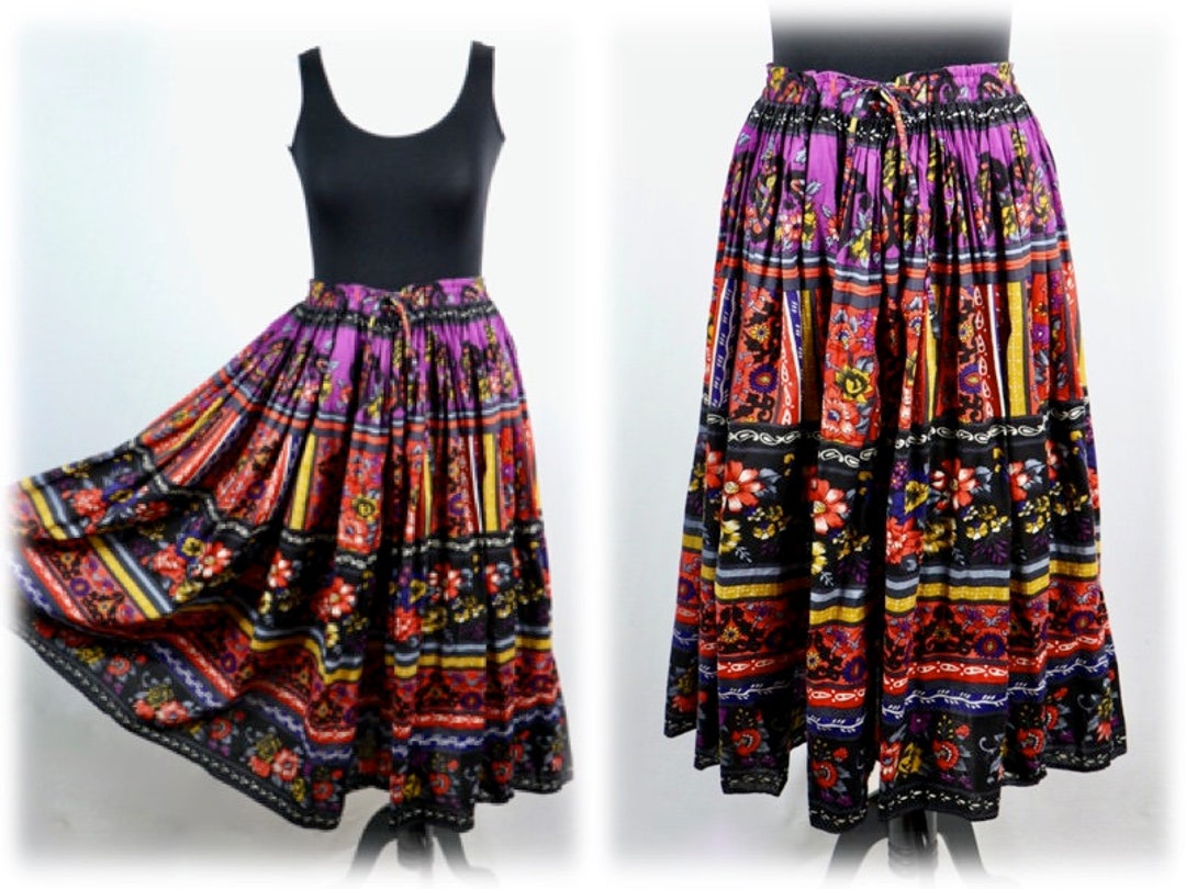 Vintage Skirt Phool Boho India Cotton Skirt - Etsy