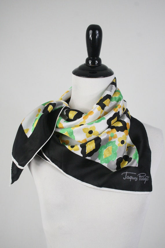 Vintage Jaques Piaget Scarf Made in Italy Blue White … - Gem