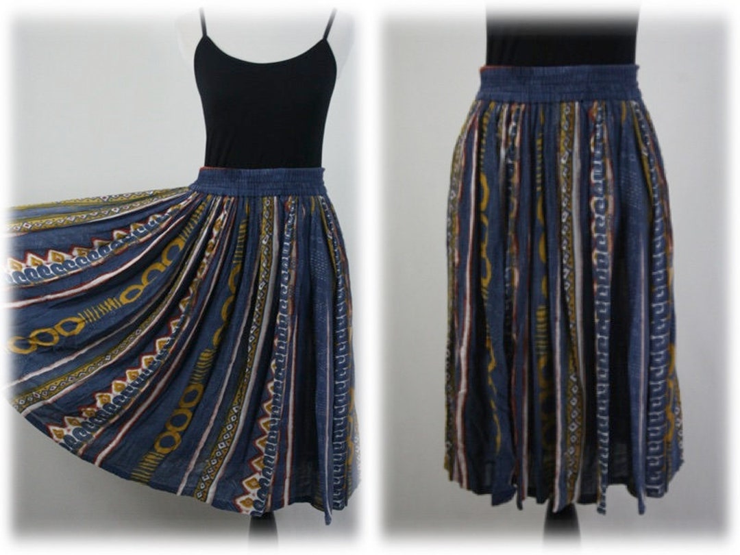 Vintage Skirt Rayon Jane Ashley Boho Skirt Medium - Etsy