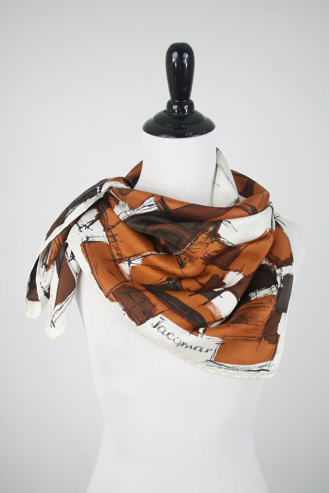 Vintage Silk Scarf Jacqmar Large Square Designer Scarf | Etsy