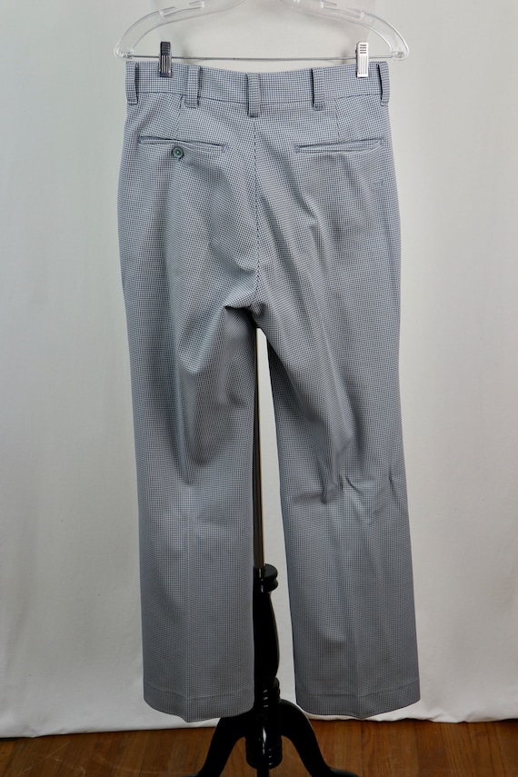 Vintage 1980s Pants Farah Blue Mini Checked Polyester… - Gem