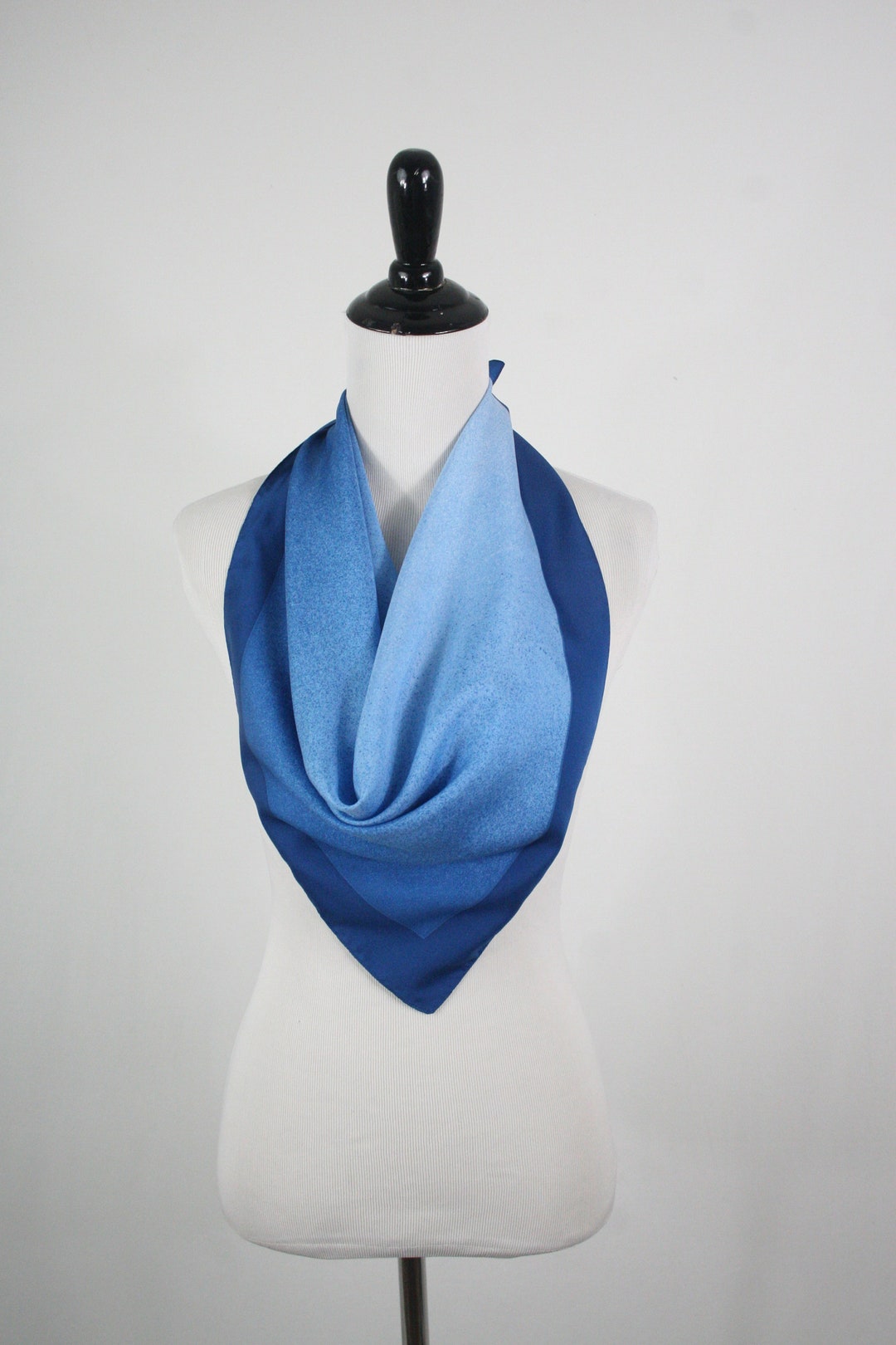 Vintage Scarf Square Blue Ombre Scarf - Etsy