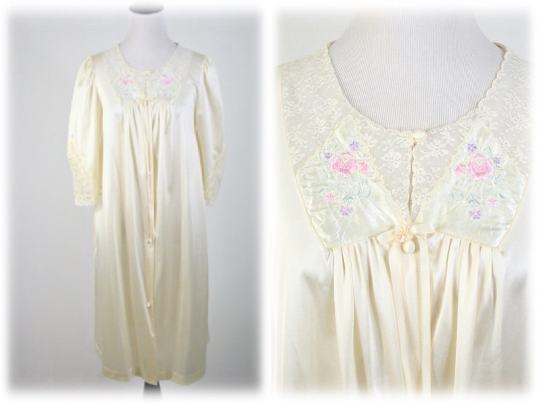 Vintage 1980s Robe Nylon Button Front Lorraine Robe Small - Etsy