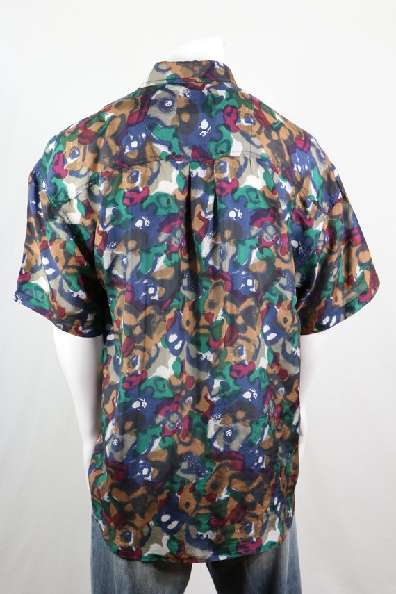 Vintage Shirt Silk Button Down Protest Shirt XL - Gem