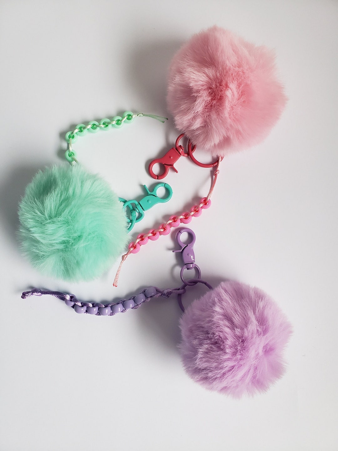 Pom Pom Bag Charm, Bead Fidget Toy, Sensory Bag Charm, Anxiety Fidget ...