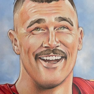 Travis Kelce Original Pencil / Pastel Drawing . Original Fan-art ( Uk ...