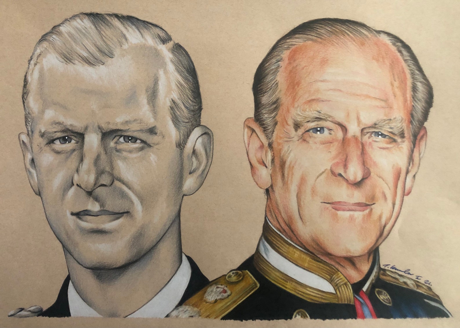 Prince Philip Original Pencil Drawing .fan-art the Duke of - Etsy