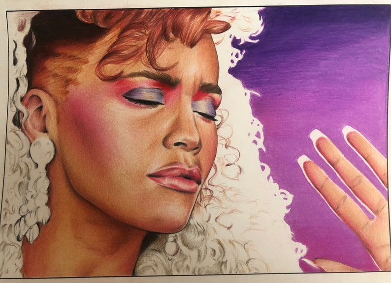 Whitney Houston Original Pencil Drawing . A4 Fan-art | Etsy