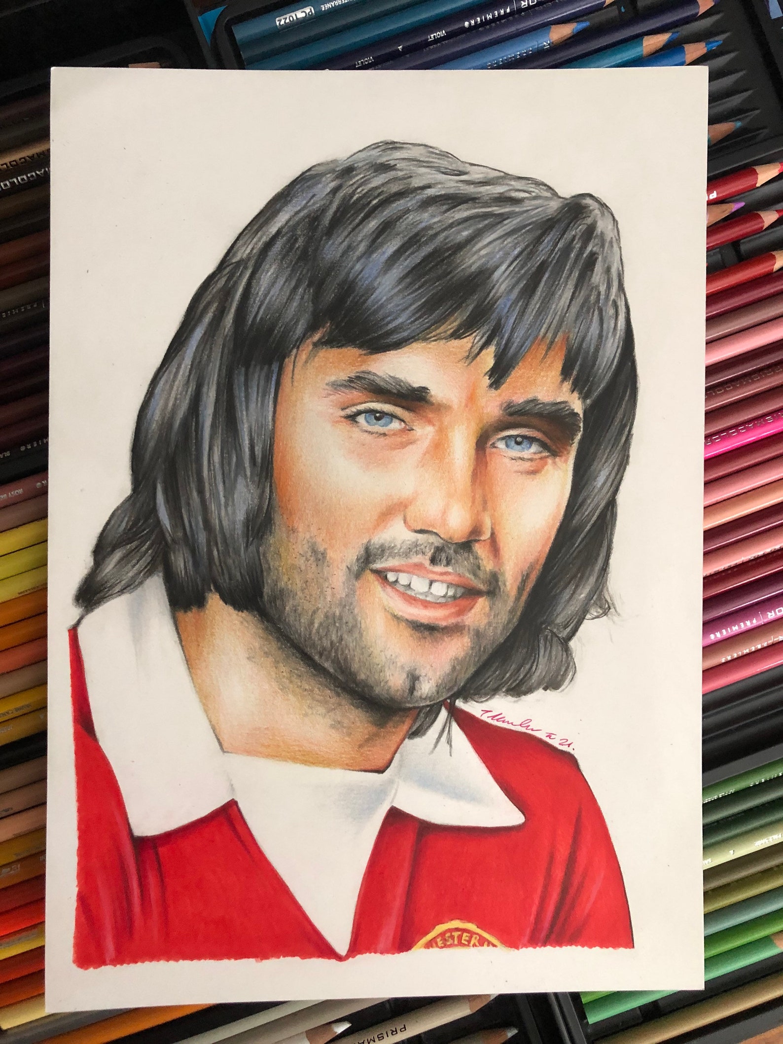 George Best Original Pencil Drawing .fan-art A4. - Etsy