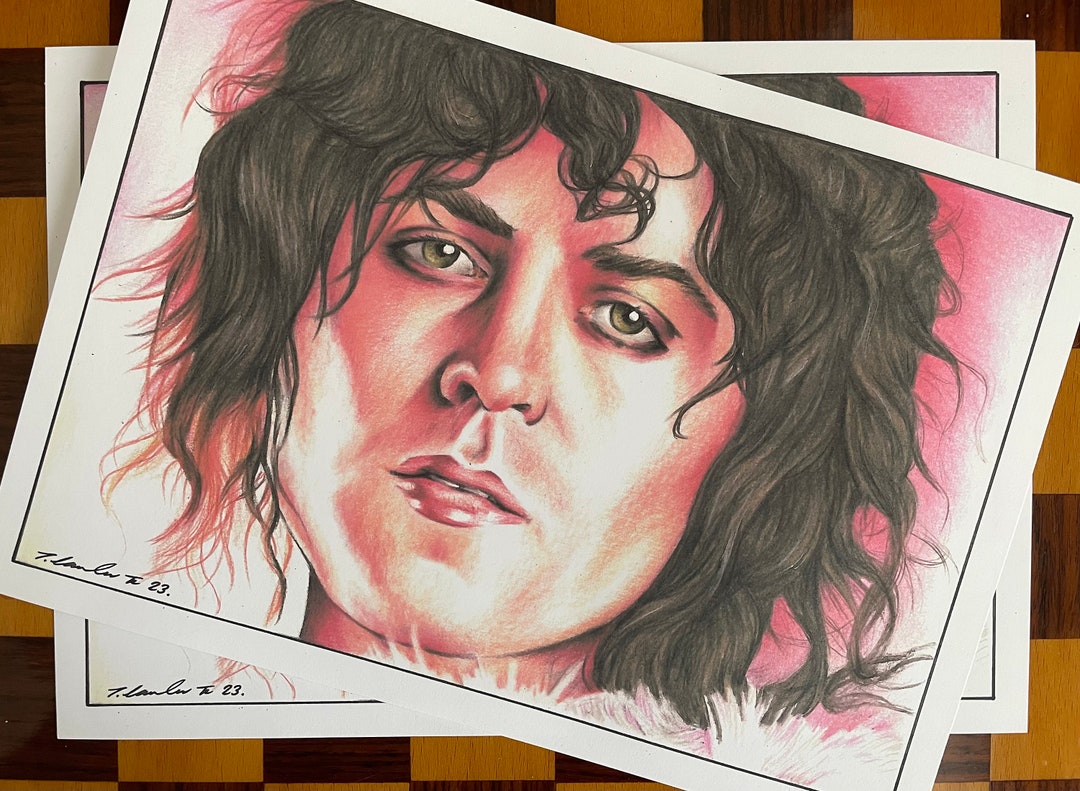 PRINT … Marc Bolan T-rex . .. Signed Original ART Print A4. - Etsy