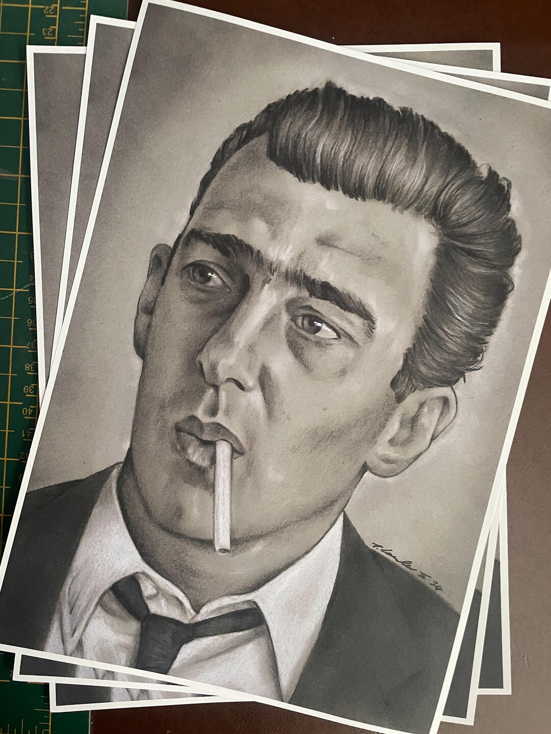 PRINT .. Reggie Kray .. Signed Print Fan-art . Uk A4 Size .( 210 X 297 ...