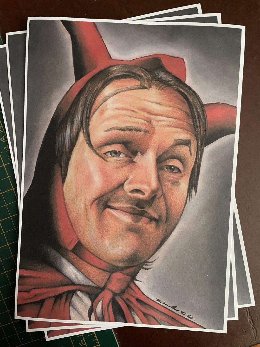 PRINT .. Rik Mayall .. Signed Print Fan-art . Uk A4 Size .( 210 X 297 ...