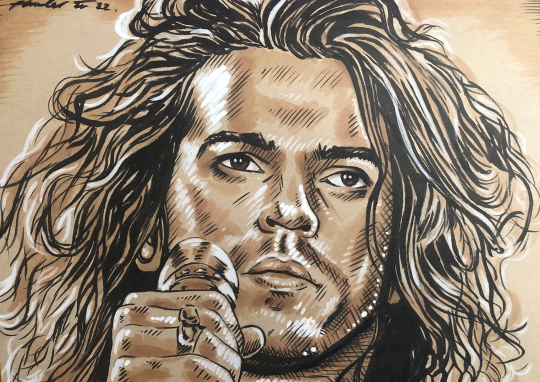 Michael Hutchence INXS Original Pen / Ink Drawing Fan-art A4 - Etsy