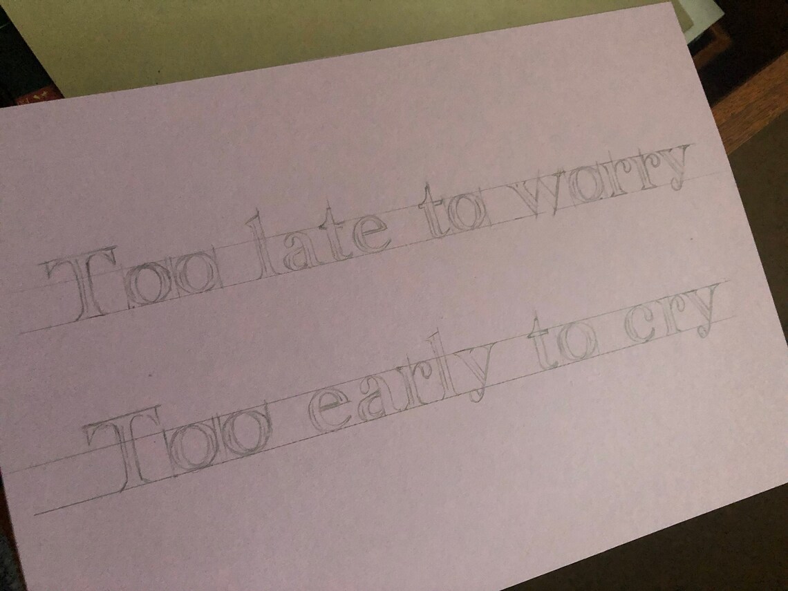 Too Late To Worry.. Too Early To Cry... original drawing | Etsy