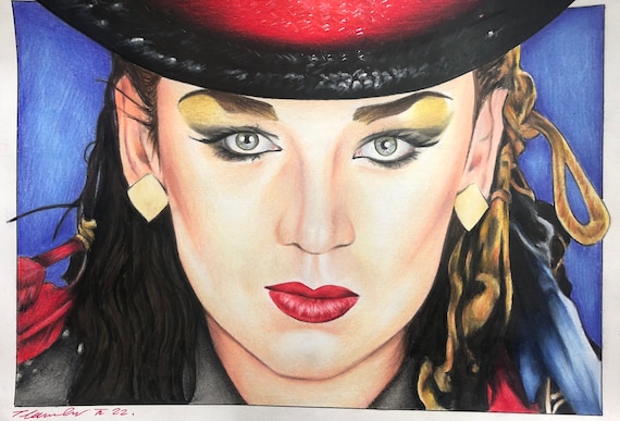 Boy George Original Pencil Drawing .fan-art A4 . Culture Club | Etsy