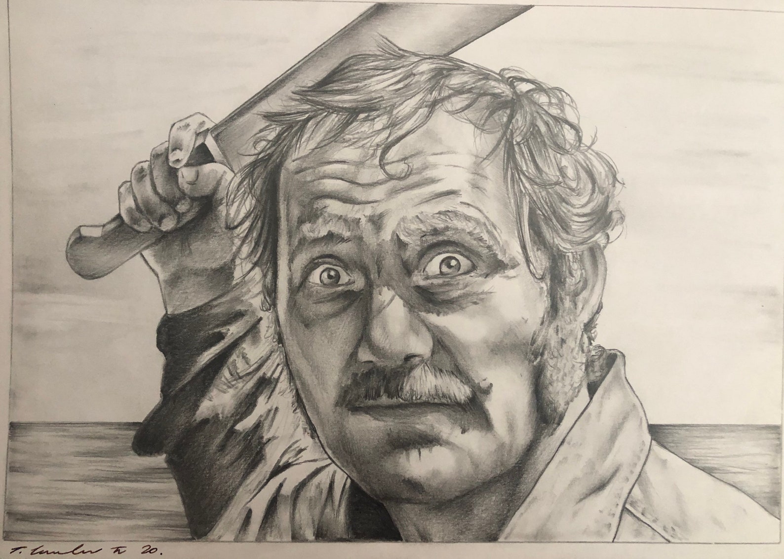 Quint Jaws Original Pencil Fan-art . A4 . Robert Shaw | Etsy